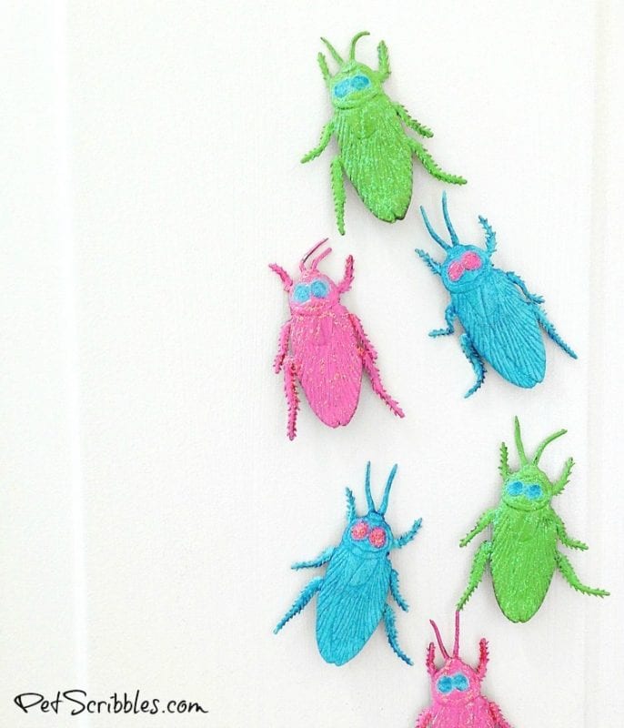 Pretty Glittered Halloween Bug Magnets - Garden Sanity by Pet Scribbles