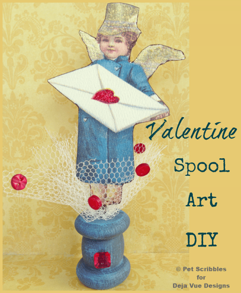 Spool Art for Valentine's Day - Garden Sanity by Pet Scribbles