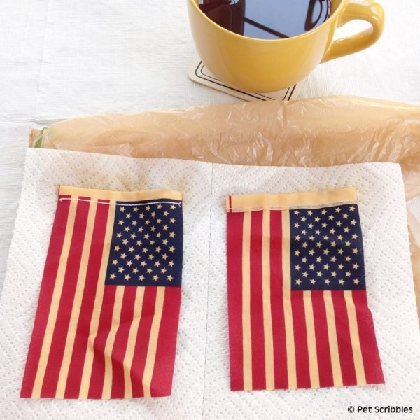 How to tea stain small American flags! - Garden Sanity by Pet Scribbles