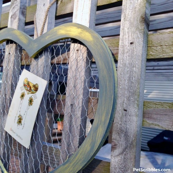 Rustic Chicken Wire Heart - Garden Sanity by Pet Scribbles