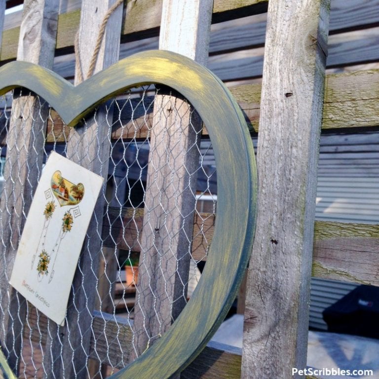 Rustic Chicken Wire Heart - Garden Sanity by Pet Scribbles