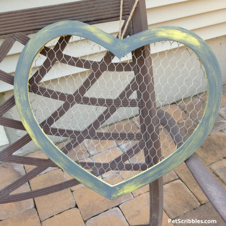 Rustic Chicken Wire Heart - Garden Sanity by Pet Scribbles