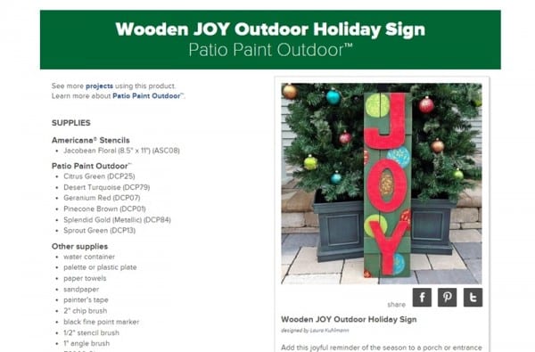 Wooden Outdoor JOY Sign with outdoor paint - Garden Sanity by Pet Scribbles