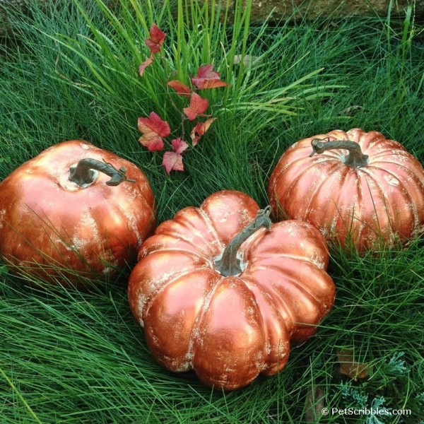 How to Make Copper Pumpkins with Metallic Paint - Garden Sanity by Pet ...