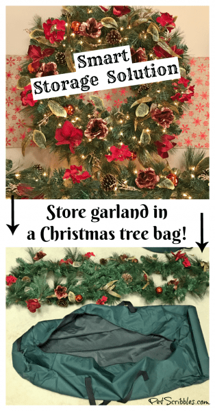 Store garland in a Christmas tree bag! - Garden Sanity by Pet Scribbles