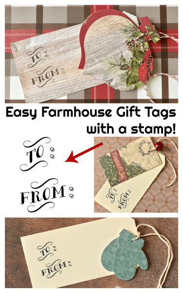 Easy Farmhouse Gift Tags with a stamp! - Garden Sanity by Pet Scribbles