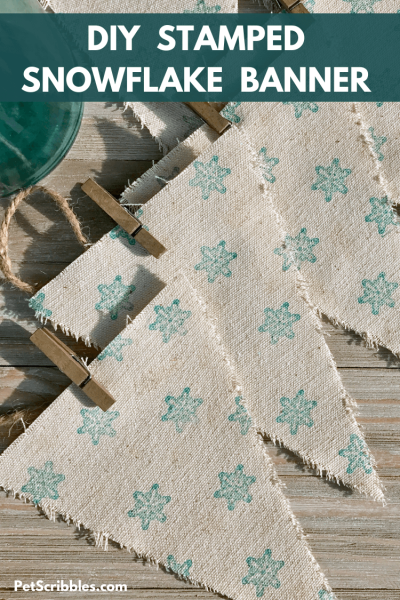 DIY Sparkling Stamped Snowflake Banner - Garden Sanity by Pet Scribbles